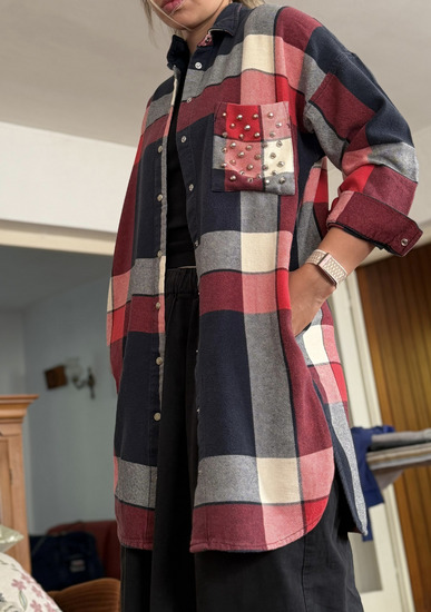 Zara karirana košulja-haljina, oversized
