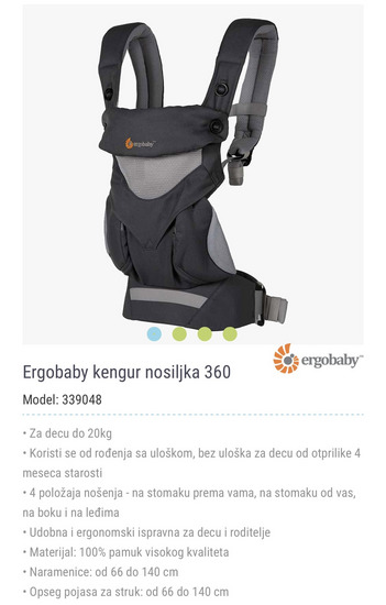 Ergobaby kengur nosiljka 360°