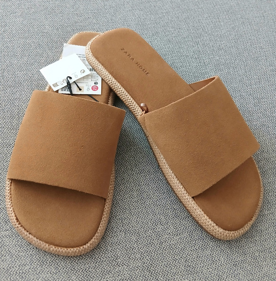ZARA papuče prirodna koža.Novo.