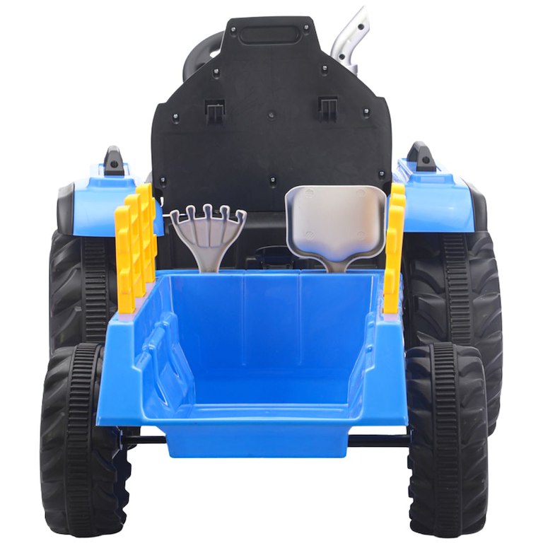 Traktor sa prikolicom i daljinskim 12V za decu Plavi