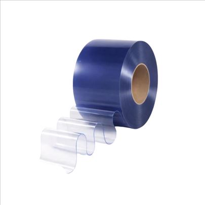 PVC trakasta zavesa plavo providna 200 mm x 2 mm