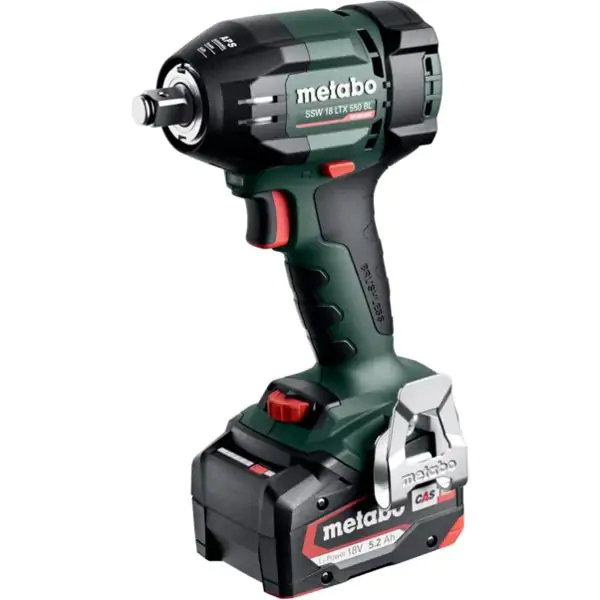 Metabo SSW 18 LTX 550 BL akumulatorski udarni odvijač 1/2" sa 2 baterije 5,2 Ah i metaBOX koferom