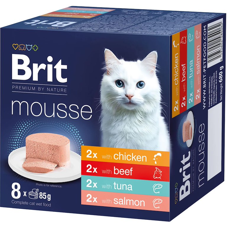 BRIT Nature mačke mus multipak 8 x 85 g miks