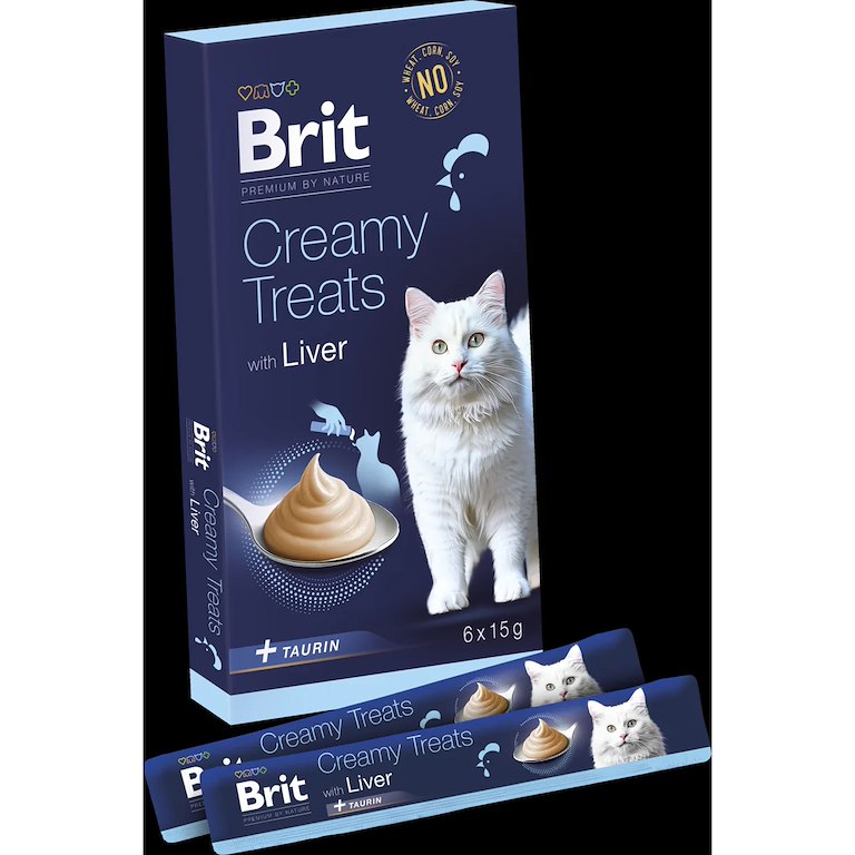 BRIT Nature mačke kremasti poslastice džigerica 6x15 g