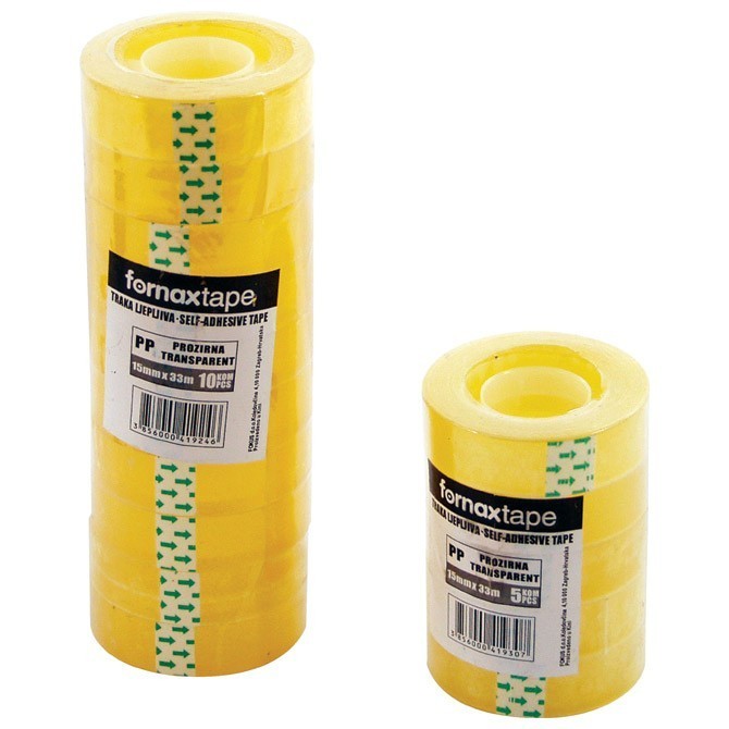 Traka lepljiva 15mm/33m pk10 Fornax 24780 providna