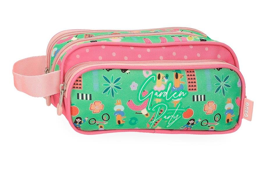 ENSO URBAN GARDEN prazna pernica sa 3 pregrade – pink