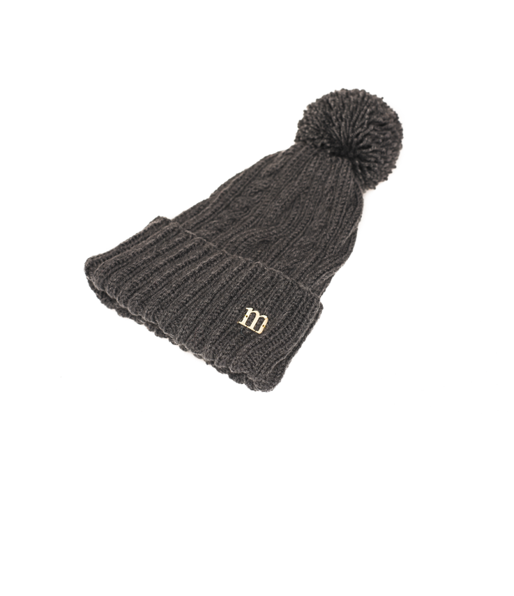 Dark Gray BB Puff Beanie