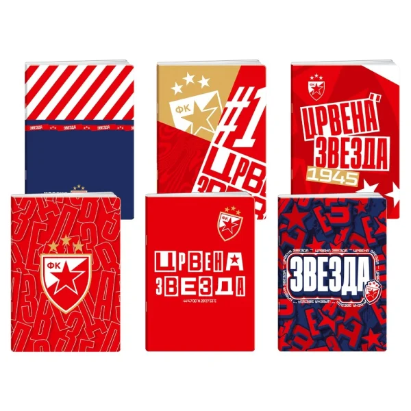 Premium 50, sveska sa UV lakom, 50 listova, Crvena zvezda – odaberite linijaturu