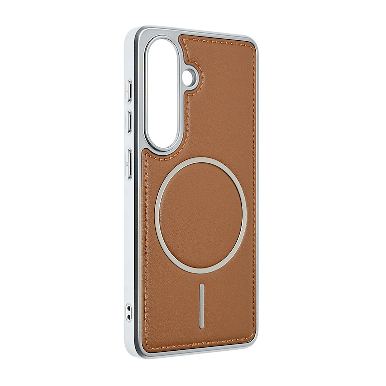Zastitna maska (futrola) Magsafe Urban Leather - Samsung S941 Galaxy S26 braon