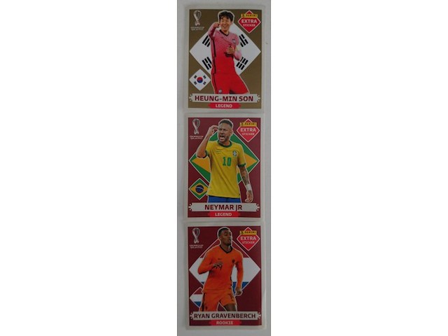 Qatar 2022 - Extra stickers Neymar, Heung Min Son, Grav