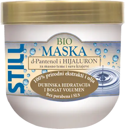 STILL
d-Pantenol i HIJALURON maska za masno teme i suve krajeve kose, 500 ml