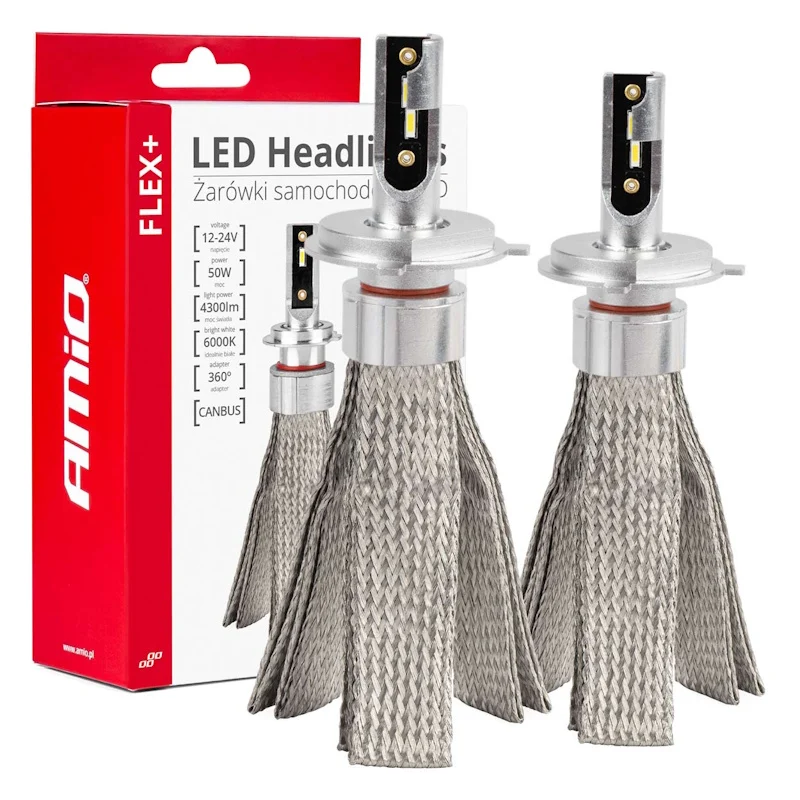 Sijalice LED H4 / H19 FLEX+ 6000K 12/24V 50W – Amio 03657