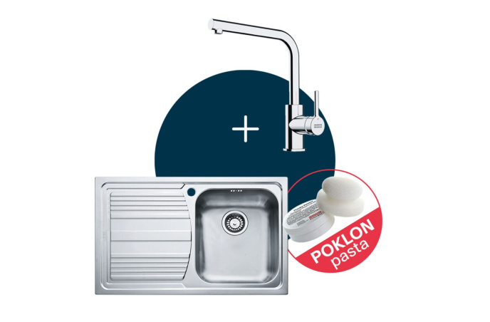 Franke SET 5 L- sudopera-LLX 611  inox+ inox slavina Lina L  hrom+poklon pasta