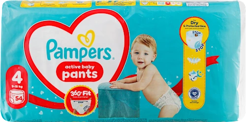 Pampers active baby
active baby pants pelene gaćice, veličina 4, 54 kom