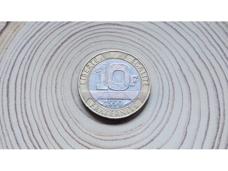 FRANCUSKA 10 FRANCS 1990 GODINA BIMETAL