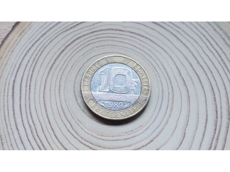 FRANCUSKA 10 FRANCS 1989 GODINA BIMETAL