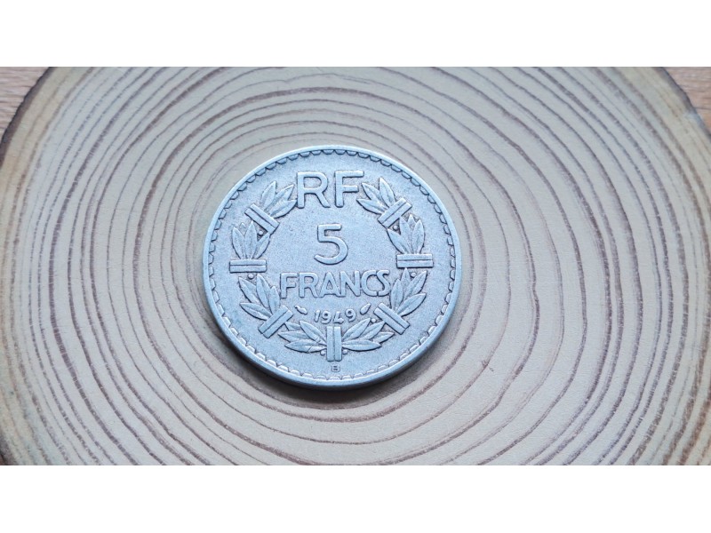 FRANCUSKA 5 FRANCS 1949 GODINA KOVNICA B