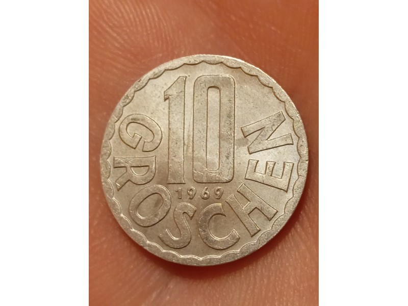 10 groschen 1969g. lepa kovanica