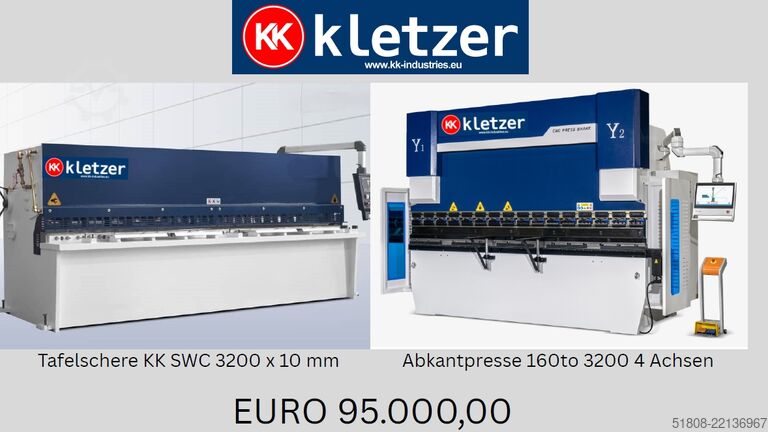 CNC abkant prese
KK Kletzer Schwingschnitt-Tafelschere SWC 3200 x 10 mm & CNC