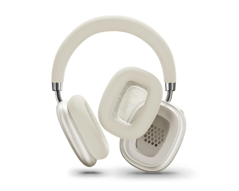 Bežične Bluetooth slušalice preko ušiju za muziku krem