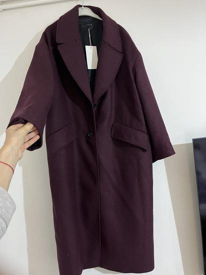 ZARA NOVO kaput burgundy od VUNE L/XL