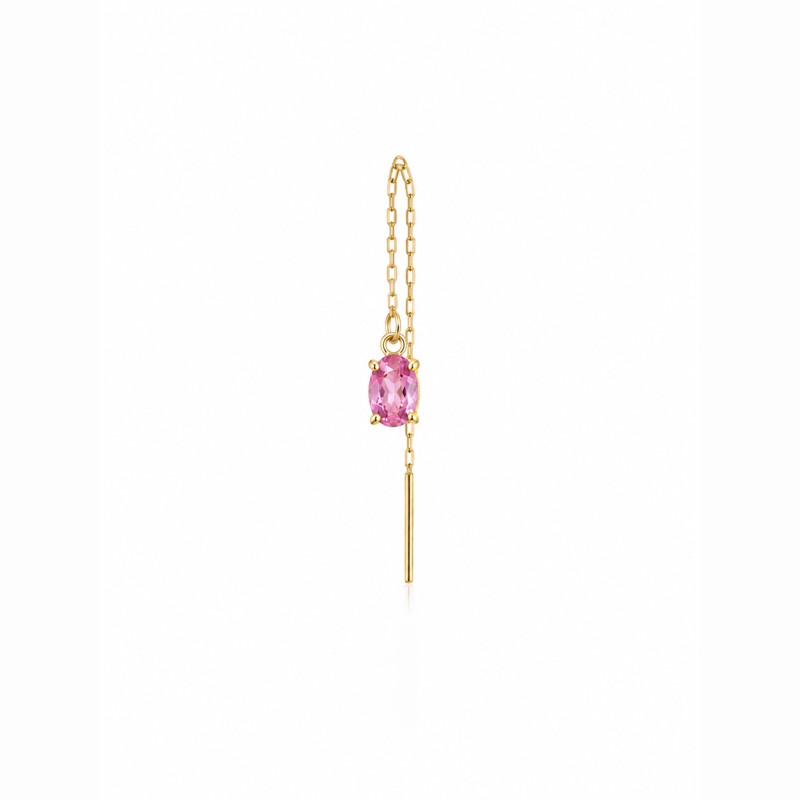 CANDY EARRING IN 14KT GOLD WITH PINK SAPPHIRE
