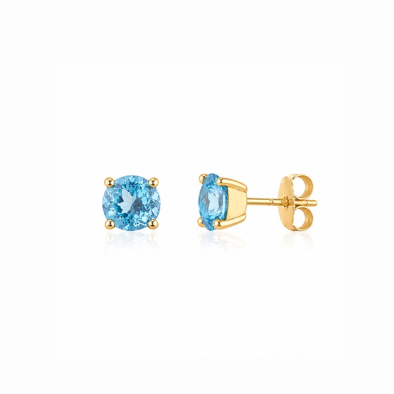 CANDY EARRINGS IN 14KT GOLD WITH BLUE TOPAZ