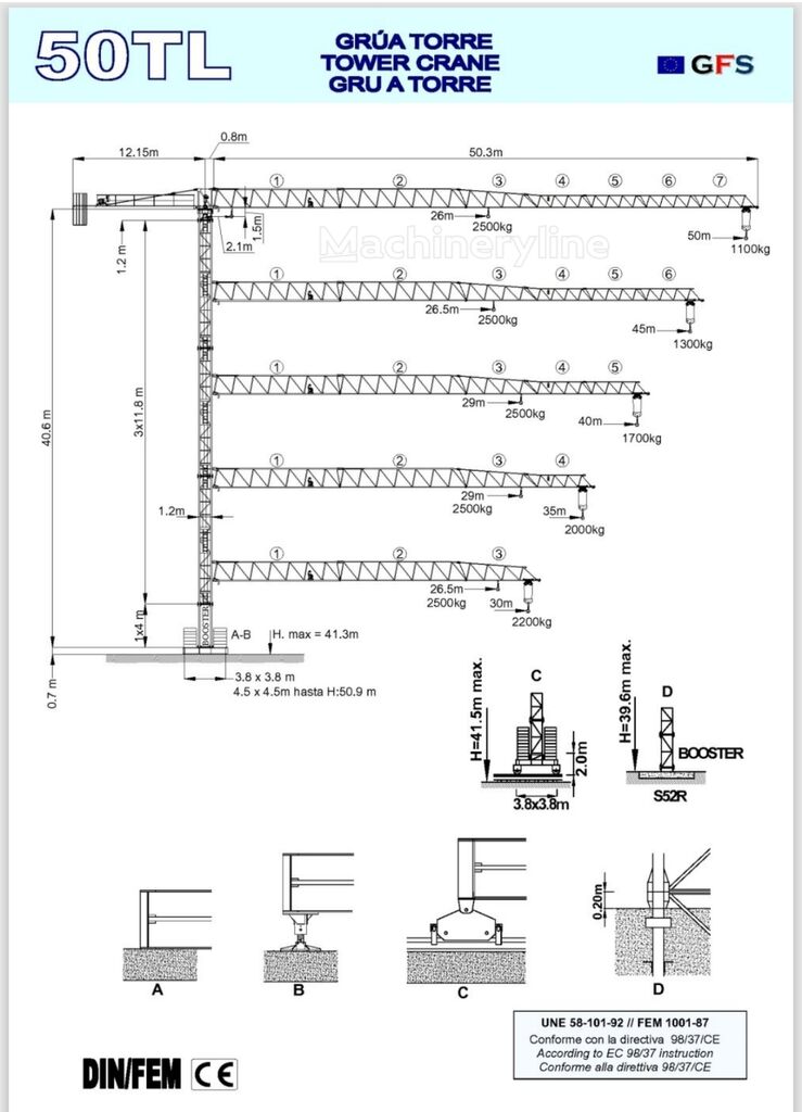 Sáez 50TL toranjska dizalica