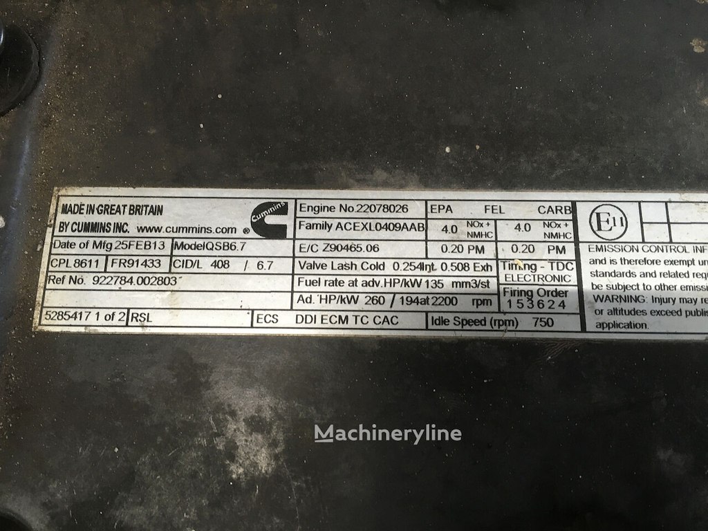 Cummins CORE QSB6.7 CPL8611 motor za građevinske mašine