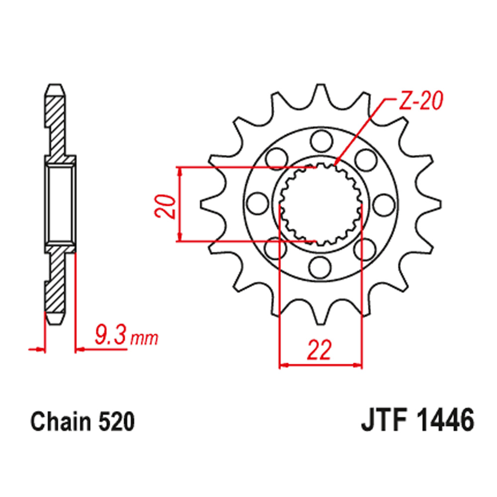Lančanik prednji JT JTF1446-13SC (520)13 zuba