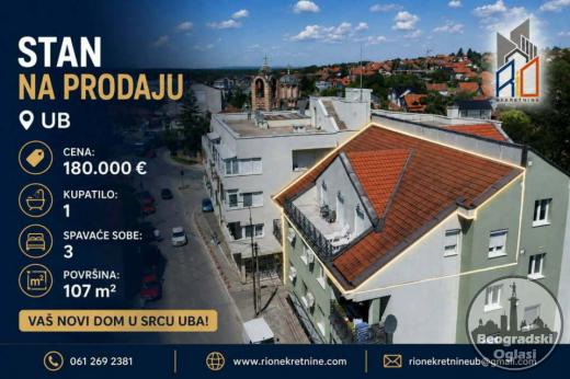 Na prodaju četvorosoban stan kod crkve na Ubu