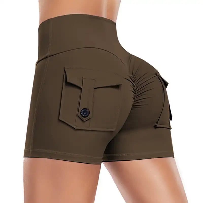 Kargo Push-Up Šorts – Braon