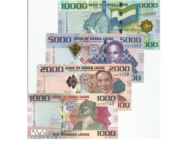 SIERRA LEONE 1-10.000 leones 2021/22 UNC set 9 novc.