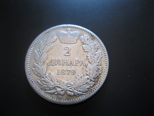 2 dinara 1879. XF