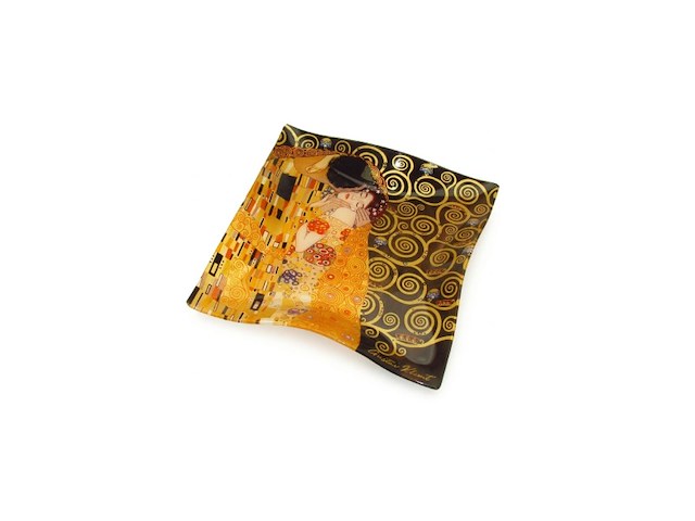Poslužavnik - Klimt, Kiss, Wave, Black, 25 cm