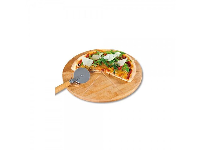 Kesper KSP58462 DASKA ZA PIZZU BAMBUS 32 CM SA TOČKIĆEM ZA SEČENJE