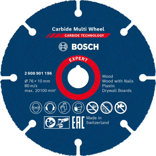 Bosch EXPERT Carbide Multi Wheel rezna ploča 76 x 10mm, pakovanje 1 komad, 2608901196