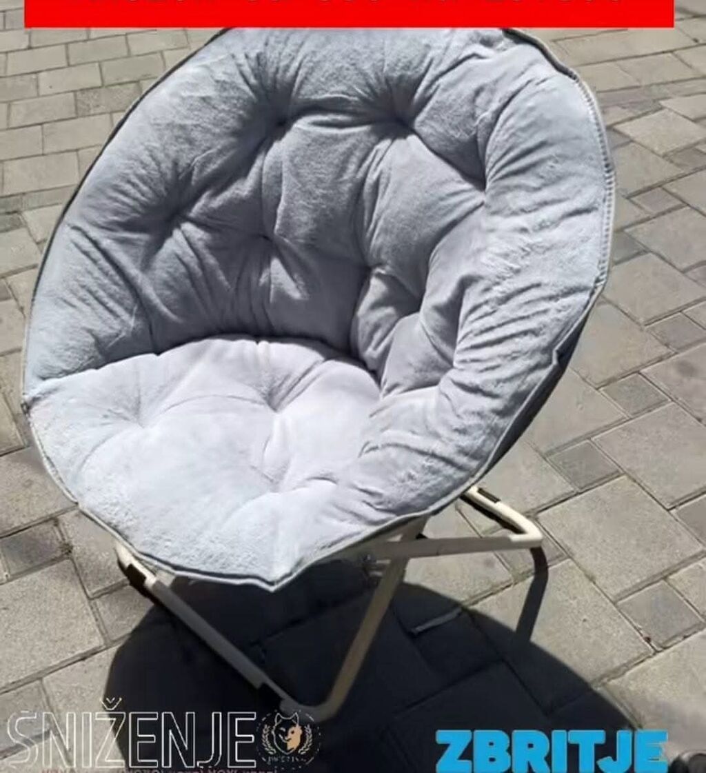 Udobna sklopiva fotelja – „moon chair“ - Okrugli, duboko podstavljeni