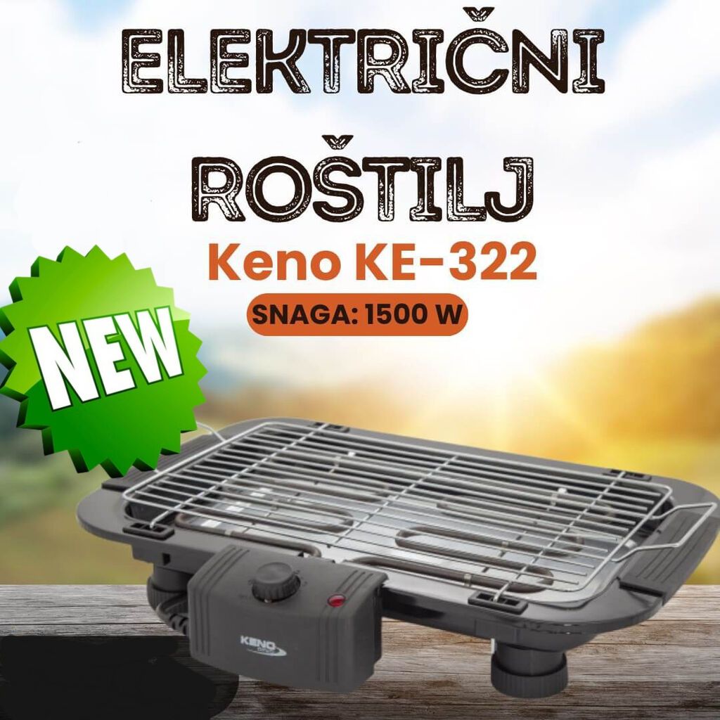 Električni roštilj Keno KE-322 - Snaga: 1500 W - Kompaktni stočni