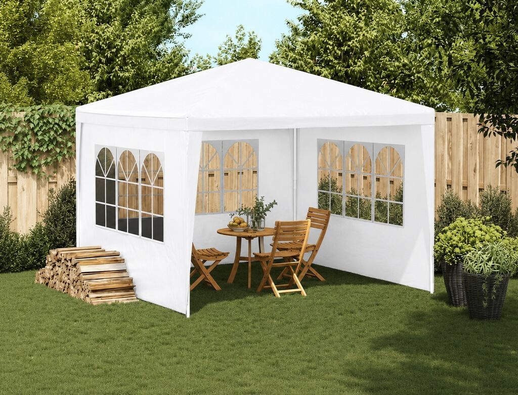 Baštenska/party tenda sa bočnim zidovima i prozorima 4 bočne strane u