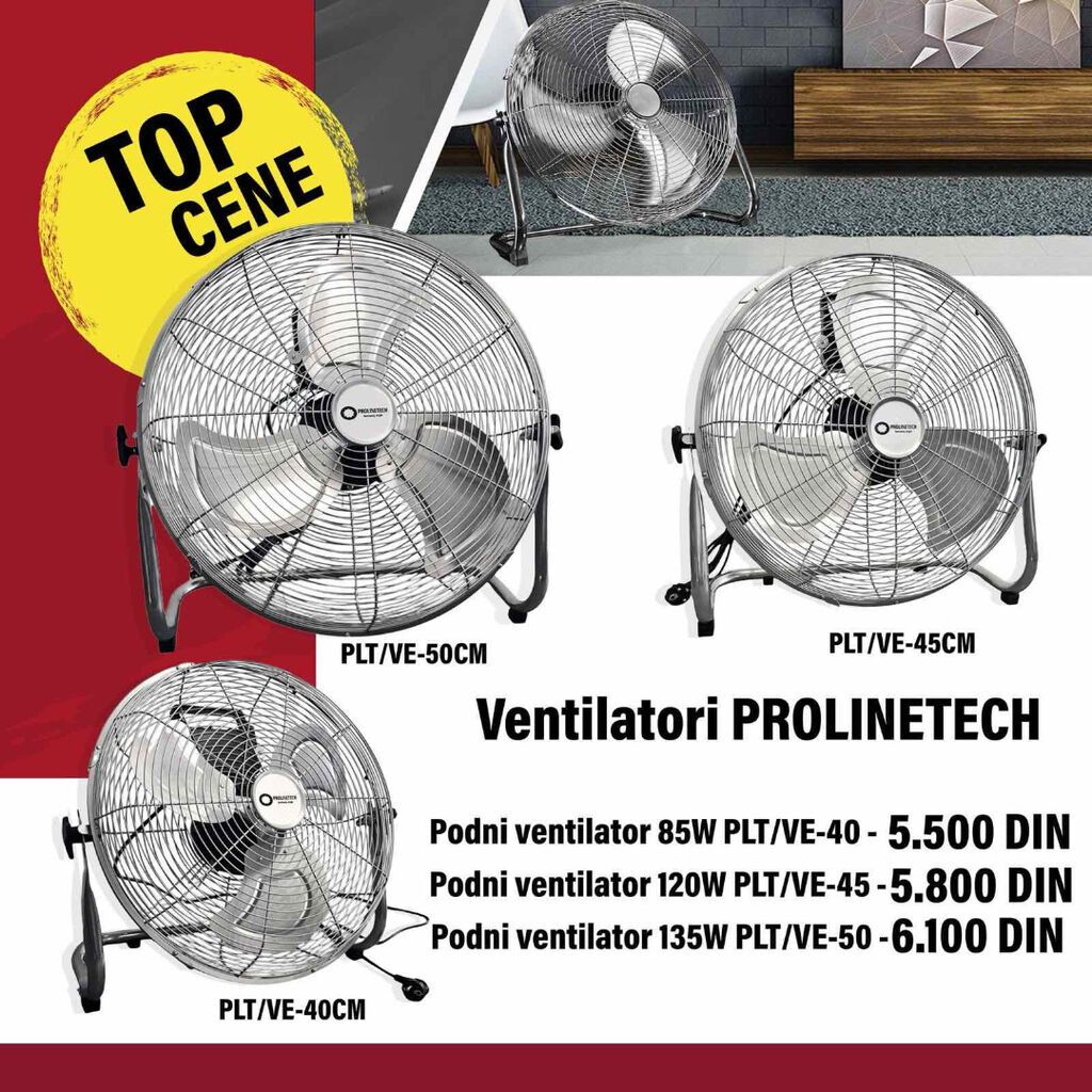 Ventilatori PROLINETECH – podni modeli za snažno i brzo osveženje