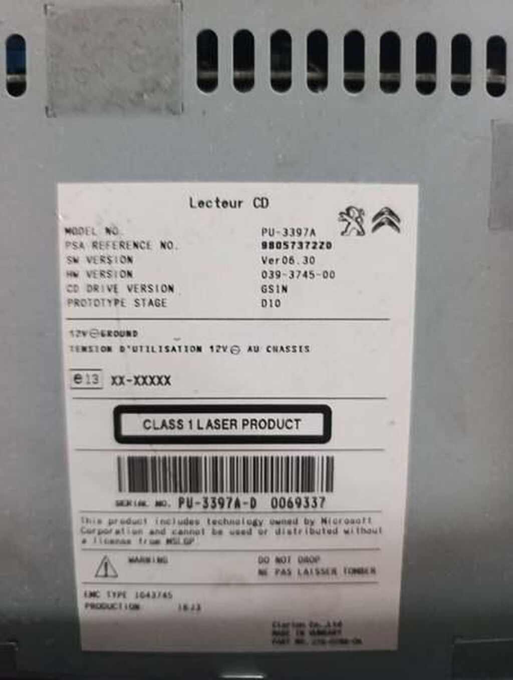 CD ZA CITROEN C4, C4 CACTUS, C4 GRAND PICASSO