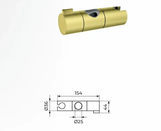 KLIZNI DRŽAČ TUŠA ZA USPONSKI TUŠ D.25MM – GOLD