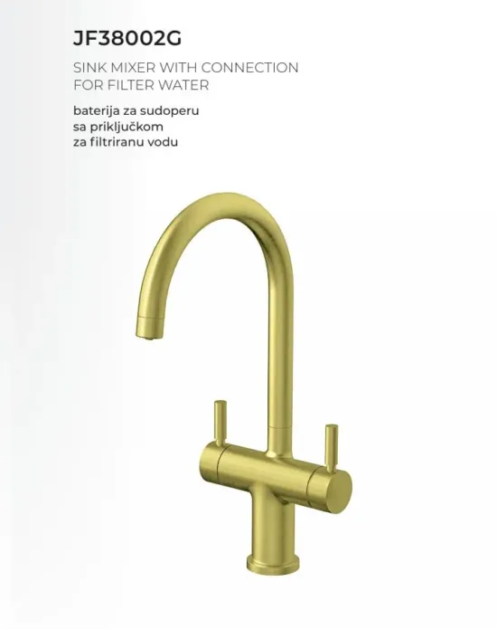 ROSAN F-WATER BATERIJA ZA SUDOPERU + PRIKLJUČAK ZA FILTER GOLD