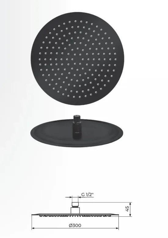 TUŠ RUŽA 1/2 – S.2 – D.300MM – 6LIT/MIN