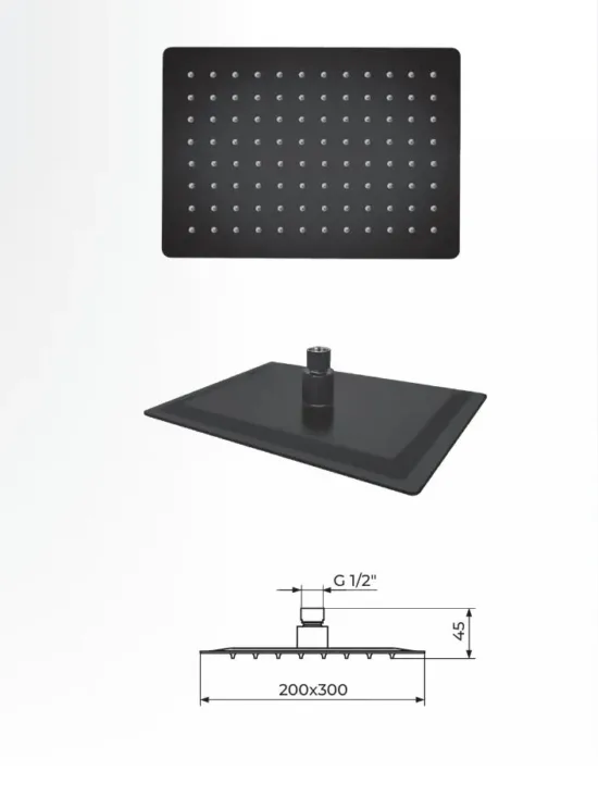 TUŠ RUŽA 1/2- S.2 BLACK – 300 X 200MM – 6LIT/MIN