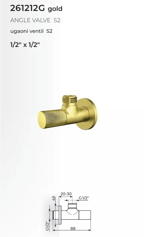 UGAONI VENTIL 1/2 X 1/2 – S.2 GOLD