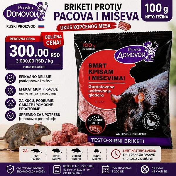 DOMOVOJ BRIKET PROTIV GLODARA 100G UKUS MESA