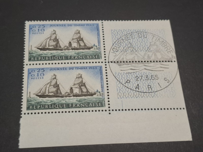 Francuska 1965 brodovi par ** sa tabom i pečatom