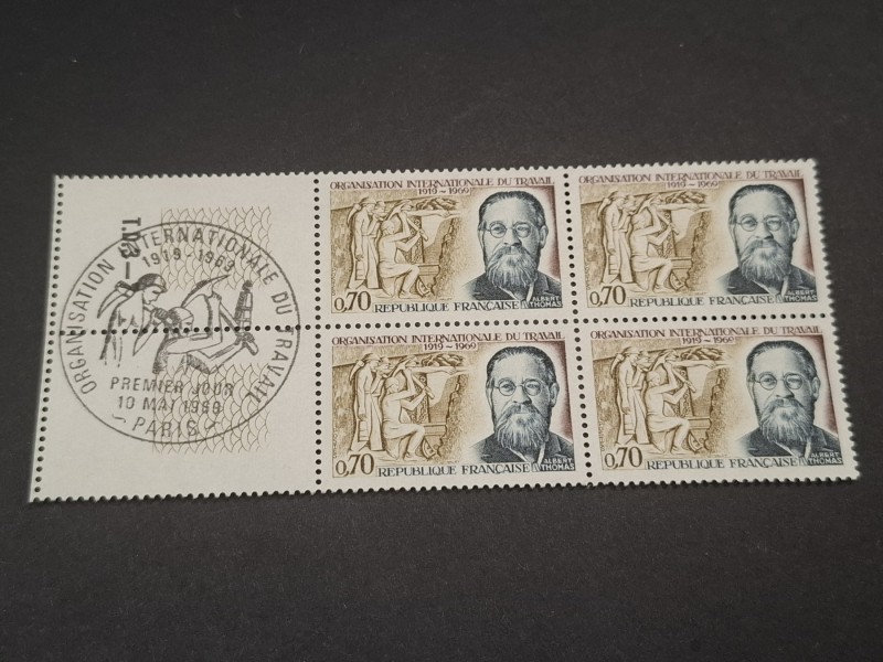 Francuska 1969 ličnosti četverac ** sa tabom i pečato